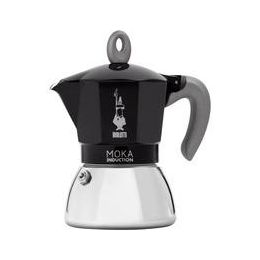 Bialetti Moka Induction, Espressomaschine schwarz/silber, 6 Tassen Kapazität: 6 Tassen/0,28 Liter