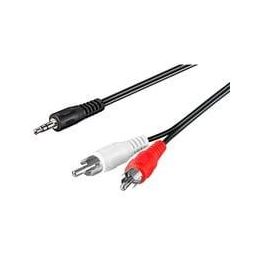 goobay Audiokabel 3,5mm > StereoCinch schwarz, 1,5 Meter Verwendung: Zum Anschließen von Geräten mit Kopfhörer-Buchse an Stereoanlagen, Verstärker Anschlüsse: 1x 3,5-mm-Audio 3Pin (Stecker) auf 1x 2-Cinch (Stereo Audio, Stecker)