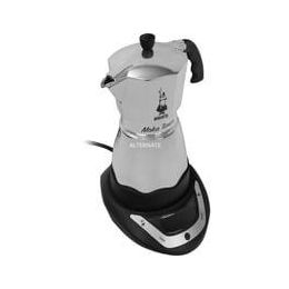 Bialetti Moka Timer, Espressomaschine silber/schwarz, 6 Tassen Kapazität: 6 Tassen/0,27 Liter