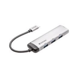 Verbatim USB-C Multiport-Hub 4xUSB 3.2, USB-Hub silber