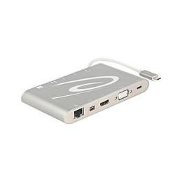 Delock USB Type C 3.1, Dockingstation silber, LAN, VGA, HDMI, USB, SD, Audio