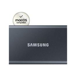 Samsung Portable SSD T7 2TB, Externe SSD grau, USB-C 3.2 Gen 2 (10 Gbit/s), extern Kapazität: 2 TB Datentransferrate: Lesen: 1.050 MB/s, Schreiben: 1.000 MB/s