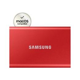Samsung Portable SSD T7 1TB, Externe SSD rot, USB-C 3.2 Gen 2 (10 Gbit/s), extern Kapazität: 1 TB Datentransferrate: Lesen: 1.050 MB/s, Schreiben: 1.000 MB/s
