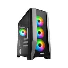 Sharkoon TG7M RGB, Tower-Geh&auml;use schwarz, Seitenteil aus geh&auml;rtetem Glas