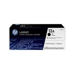 HP Toner schwarz 12A (Q2612AD) schwarz, Doppelpack, Retail Typ: Tonerkartusche Druckfarbe: Schwarz Volumen: 4.000 Blatt (Schwarz/ISO) Geeignet für: Hewlett-Packard