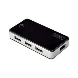 Digitus 7-Port USB 2.0 Hub, USB-Hub schwarz/silber Gerätetyp: USB-Hub Anschlüsse: 7x USB-A 2.0