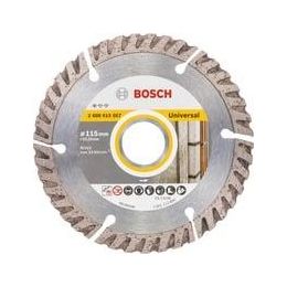 Bosch Diamanttrennscheibe Standard for Universal, Ø 115mm Bohrung 22,23mm Materialeignung: Beton, Mauerwerk, Mörtel, Stein Durchmesser: 115 mm Bohrung: 22,23 mm