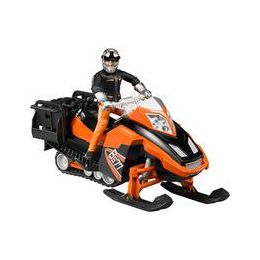 Bruder Snowmobil mit Fahrer und Ausstattung, Modellfahrzeug orange/schwarz