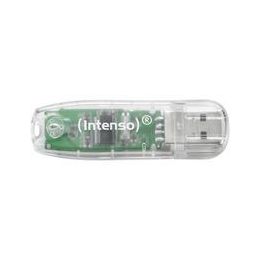 Intenso Rainbow Line 32 GB, USB-Stick transparent Kapazität: 32 GB Geschwindigkeit: Lesen: max. 28 MB/s, Schreiben: max. 6.5 MB/s Anschluss: USB 2.0 Funktionen: bootfähig, Kappe