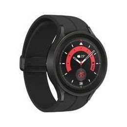 Samsung Galaxy Watch5 Pro (R920), Smartwatch schwarz, 45 mm Display: 3,56 cm (1,4 Zoll) Kommunikation: NFC, WLAN 802.11 b, WLAN 802.11 a, WLAN 802.11 g, WLAN 802.11 n Touchscreen: mit Touchscreen