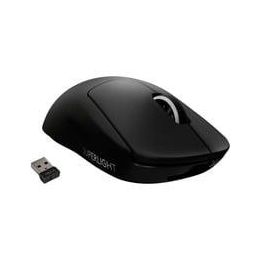 Logitech PRO X SUPERLIGHT, Gaming-Maus schwarz, HERO-Sensor Anschlussart: USB-Empfänger, USB-Kabel Tastenanzahl: 5 Tasten Sensor: optisch Auflösung: 25000 dpi