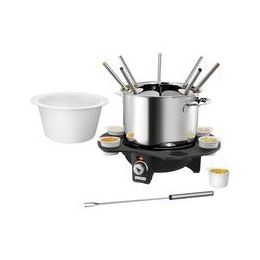 Unold Elektro Fondue 48645 Élégance silber/schwarz, Retail Leistung: 1.000 Watt Geeignet für : 8 Personen Befeuerung: Elektrisch Fassungsvermögen: 1.5 l