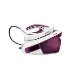 Tefal Express Anti-Calc SV8054, Dampfbügelstation weiß/violett Leistung: 2.800 Watt Bügelsohle: Durilium AirGlide Wassertank: 1800 ml (Extra-) Dampfstoß: 420 g/min