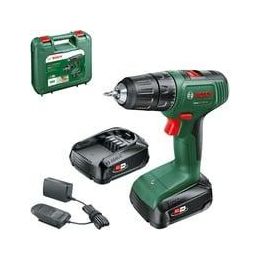 Bosch Akku-Schlagbohrschrauber EasyImpact 18V-40 grün/schwarz, 2x Li-Ionen Akku 2,0Ah, Koffer, POWER FOR ALL ALLIANCE Leistung/Spannung: Akku-Betrieb, 18Volt Drehzahl max.: 1.630 U/min Schlagzahl: 24.450 /min Werkzeug-Aufnahme: Schnellspann-Bohrfutter