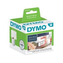 Dymo LabelWriter ORIGINAL Vielzwecketiketten 54x70mm, 1 Rolle mit 320 Etiketten wei&szlig;, permanent klebend, S0722440
