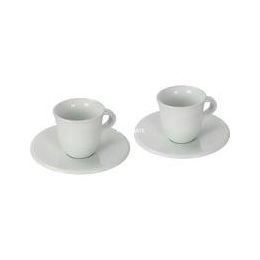 De'Longhi Espresso Tassen (2er-Set) weiß Material: Porzellan Anzahl Teile: 2 -teilig Besteht aus: 2 Tassen + 2 Untertassen Fassungsvermögen: 70 ml