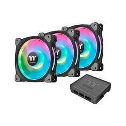 Thermaltake Riing Duo 12 RGB Radiator Fan 3 Pack, Geh&auml;usel&uuml;fter schwarz, 3er Set, 1x Controller, 120 mm