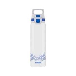Sigg Trinkflasche Total Clear One MyPlanet "Blue" 0,75L transparent/dunkelblau, Ein-Hand-Verschluss ONE Material: Tritan Renew Besteht aus: Trinkflasche, Siebeinsatz, Verschlussdeckel ONE Fassungsvermögen: 0,75 Liter