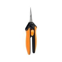 Fiskars Solid Microtip Gartenschere SP13 orange/schwarz Griff: SoftGrip-Einlagen Verwendung: Zum Schneiden von Blumen und dünnen Zweigen Gewicht: 43 g