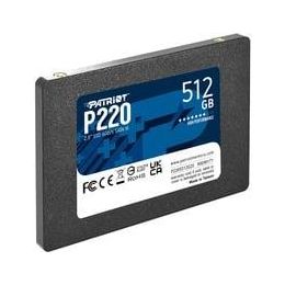 PATRIOT P220 512 GB, SSD schwarz, SATA III 6 Gb/s, 2,5"