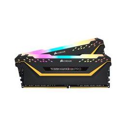 Corsair DIMM 16 GB DDR4-3200 (2x 8 GB) Dual-Kit, Arbeitsspeicher schwarz, CMW16GX4M2C3200C16-TUF, Vengeance RGB PRO, INTEL XMP Kapazität: 16 GB (2x 8 GB) Timings: CL16 18-18-36 Standard: DDR4-3200 (PC4-25600) Profil: INTEL XMP (Version 2.0)