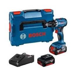 Bosch Akku-Bohrschrauber GSR 18V-45 Professional, 18Volt blau/schwarz, 2x Li-Ionen Akku 3,0Ah, in L-BOXX