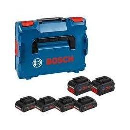 Bosch 4x Akku ProCORE 18V 4.0Ah + 2x Akku ProCORE 18V 8.0Ah Professional blau/schwarz, L-BOXX, AMPShare Alliance Technologie: Lithium-Ionen-Akku Kapazität: 8 Ah Spannung: 18 Volt Anzahl: 6 Stück