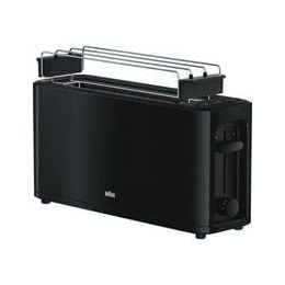 Braun PurEase Toaster HT 3110 schwarz, 1.000 Watt, für 2 Scheiben Toast Leistung: 1.000 Watt Kapazität: 2 Scheiben Toast Funktionen: Auftauen, Aufwärmen, Liftfunktion, Stopp-Taste Ausstattung: Brotzentrierung, Brötchenaufsatz, Krümelschublade