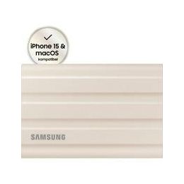 Samsung Portable SSD T7 Shield 1 TB, Externe SSD beige, USB-C 3.2 Gen 2 (10 Gbit/s), extern Kapazität: 1 TB Datentransferrate: Lesen: 1.050 MB/s, Schreiben: 1.000 MB/s