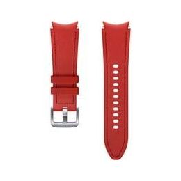 Hybrid Leather Band, Uhrenarmband rot, Samsung Galaxy Watch4, 20 mm, M/L Modell: Samsung Galaxy Watch4 Material: Leder, Fluorelastomer Verschluss: Schnalle Umfang: 145 - 205 mm