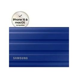 Samsung Portable SSD T7 Shield 2 TB, Externe SSD blau, USB-C 3.2 Gen 2 (10 Gbit/s), extern Kapazität: 2 TB Datentransferrate: Lesen: 1.050 MB/s, Schreiben: 1.000 MB/s