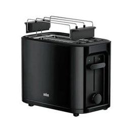 Braun PurEase Toaster HT 3010 schwarz, 1.000 Watt, für 2 Scheiben Toast Leistung: 1.000 Watt Kapazität: 2 Scheiben Toast Funktionen: Auftauen, Aufwärmen, Liftfunktion, Stopp-Taste Ausstattung: Brotzentrierung, Brötchenaufsatz, Krümelschublade