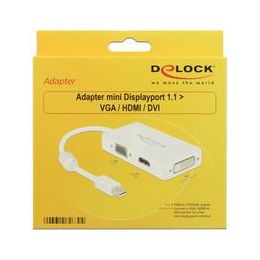 Delock Adapter MiniDisplayport > VGA/HDMI/DVI wei&szlig;, 16 cm