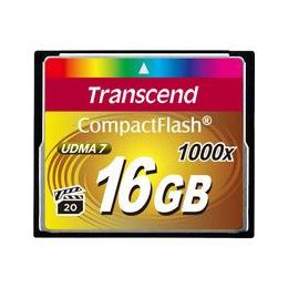 Transcend CompactFlash 1000 16 GB, Speicherkarte schwarz, UDMA 7 Kapazität: 16 GB Geschwindigkeit: Lesen: max. 160 MB/s, Schreiben: max. 120 MB/s Speichertyp: CompactFlash I