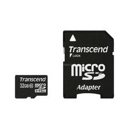 Transcend microSDHC Card 32 GB, Speicherkarte schwarz, Class 10 Kapazität: 32 GB Geschwindigkeit: Schreiben: max. 10 MB/s Speichertyp: microSDHC Bus-Schnittstelle: High Speed
