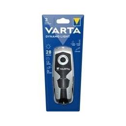 Varta Dynamo Light, Taschenlampe silber/schwarz Art: Taschenlampe Betriebsart: integrierter Akku Lichtstrom: 28 Lumen Schutz: IPX4