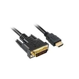 Sharkoon Adapterkabel HDMI > DVI-D schwarz, 2 Meter, Dual Link, 24+1 Verwendung: Zum Anschließen eines HDMI-Monitors an einen DVI-D Port Anschlüsse: 1x HDMI (Stecker) auf 1x DVI-D (Stecker) Version: HDMI High Speed