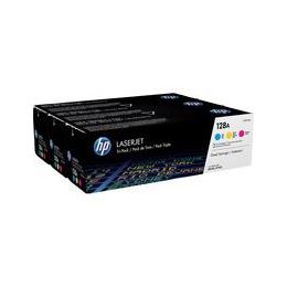 HP Toner Combopack 128A (CF371AM) Typ: Tonerkartusche Druckfarbe: Gelb, Cyan, Magenta Volumen: 1.300 Blatt (Farbe/ISO) Geeignet für: Hewlett-Packard