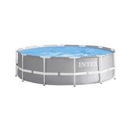 Intex Frame Pool Set Prism Rondo 126716GN, Ø 366 x 99cm, Schwimmbad grau/blau, Kartuschen-Filteranlage ECO 604G Wasserinhalt: 8.592 Liter Filtersystem: Kartuschenfilter, 2.271 l/h Aufbau: Sicherheitsleiter, Ablassventil