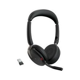 Jabra Evolve2 65 Flex Duo, Headset schwarz, Stereo, Microsoft Teams, USB-A, Link380a