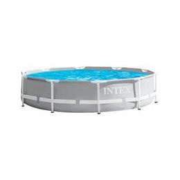 Intex Frame Pool Set Prism Rondo 126702GN, Ø 305 x 76cm, Schwimmbad grau/blau, Kartuschen-Filteranlage ECO 602G Wasserinhalt: 4.485 Liter Wassertiefe max.: 61 cm Filtersystem: Kartuschenfilter, 1.250 l/h Aufbau: Ablassventil