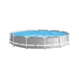 Intex Frame Pool Set Prism Rondo 126710NP, Ø 366 x 76cm, Schwimmbad grau/blau Wasserinhalt: 6.503 Liter Aufbau: Ablassventil