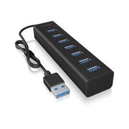 ICY BOX IB-HUB1700-U3, USB-Hub schwarz