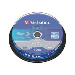 Verbatim BD-R 50 GB, Blu-ray-Rohlinge 6fach, 10 St&uuml;ck, Retail