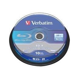 Verbatim BD-R 25 GB, Blu-ray-Rohlinge 6fach, 10 St&uuml;ck, Retail