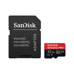 Sandisk Extreme PRO microSDHC 32 GB, Speicherkarte UHS-I U3, Class 10, V30, A1