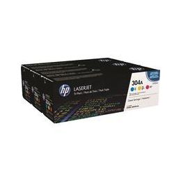HP Toner cyan/magenta/gelb 304A (CF372AM) Typ: Tonerkartusche Druckfarbe: Gelb, Cyan, Magenta Volumen: 2.800 Blatt (Farbe) Geeignet für: Hewlett-Packard