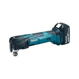 Makita Akku-Multifunktions-Werkzeug DTM51RT1J3 blau/schwarz, Li-Ionen Akku 5,0 Ah, in MAKPAC Gr.3 Leistung/Spannung: Akku-Betrieb, 18Volt max. Leerlauf-Oszillation: 20.000 U/min Verwendungszweck: Zum Sägen, Schneiden und Schleifen Betriebsart: Akkubetrieb