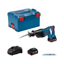 Bosch Akku-S&auml;bels&auml;ge GSA 18 V-LI Professional, 18 Volt blau/schwarz, 2x Li-Ionen Akku 5,0Ah, in L-BOXX
