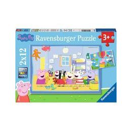 Ravensburger Kinderpuzzle Peppas Abenteuer 2x 12 Teile Teile: 24 (2x 12) Altersangabe: ab 36 Monaten